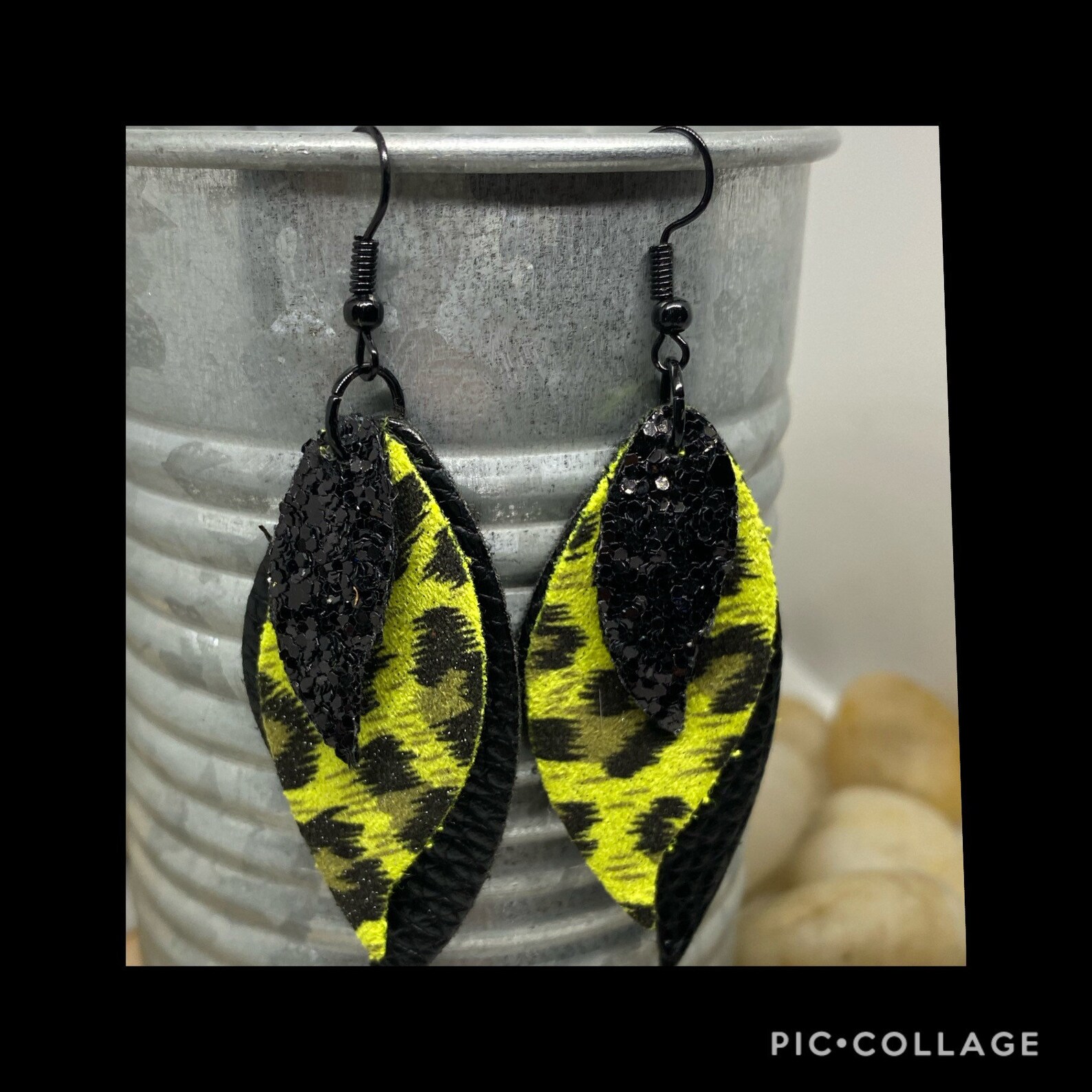 Leopard Earrings Cheetah Earrings Neon Yellow Earrings Lime - Etsy