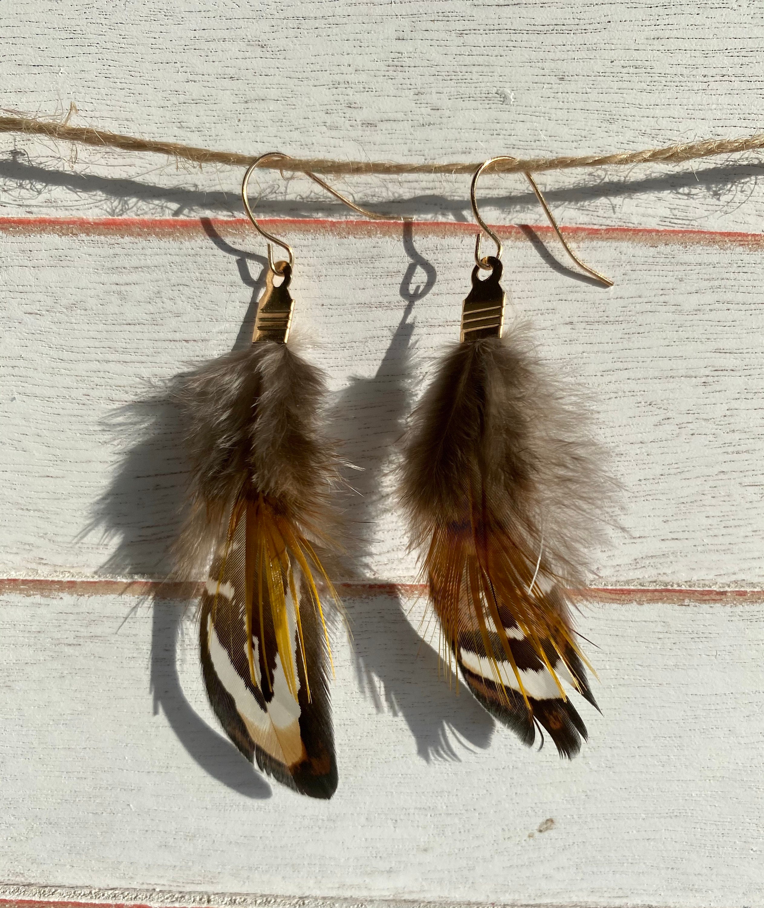 Feather earrings large feather earrings unique earrings | Etsy