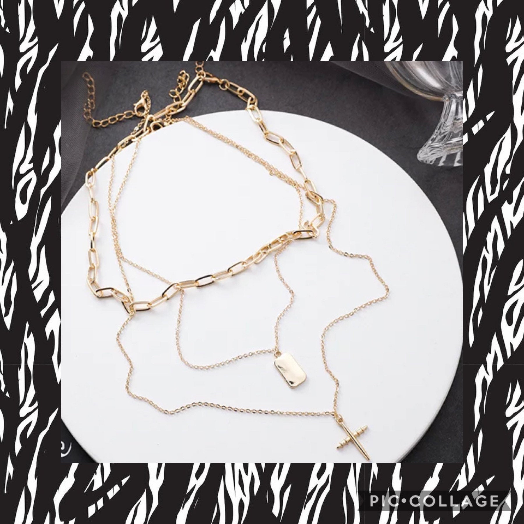 Layered Cross Necklace Gold Cross Necklace Multi Layer Cross | Etsy