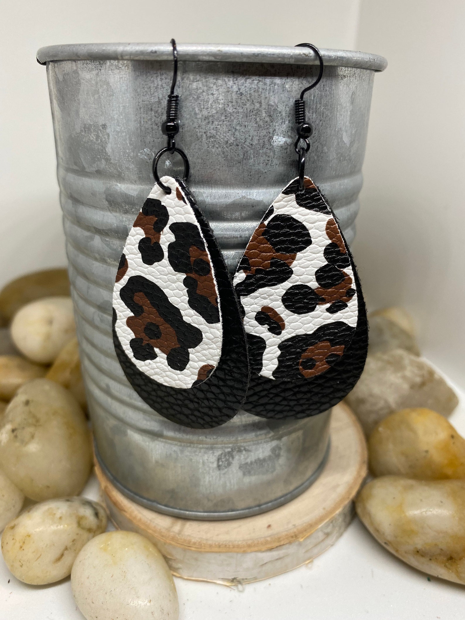 Leopard Earrings, Cheetah Earrings, Neon Leopard Earrings, Leather ...