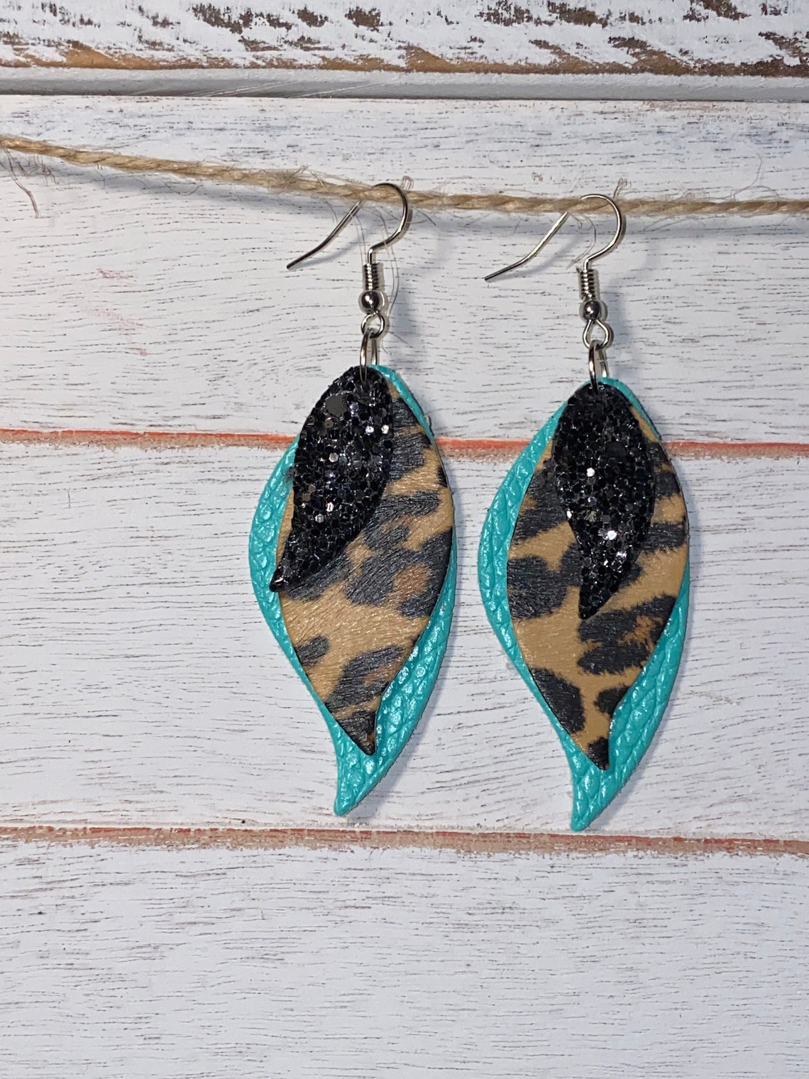 Christmas Plaid Earrings Plaid Leather Earrings Leopard - Etsy