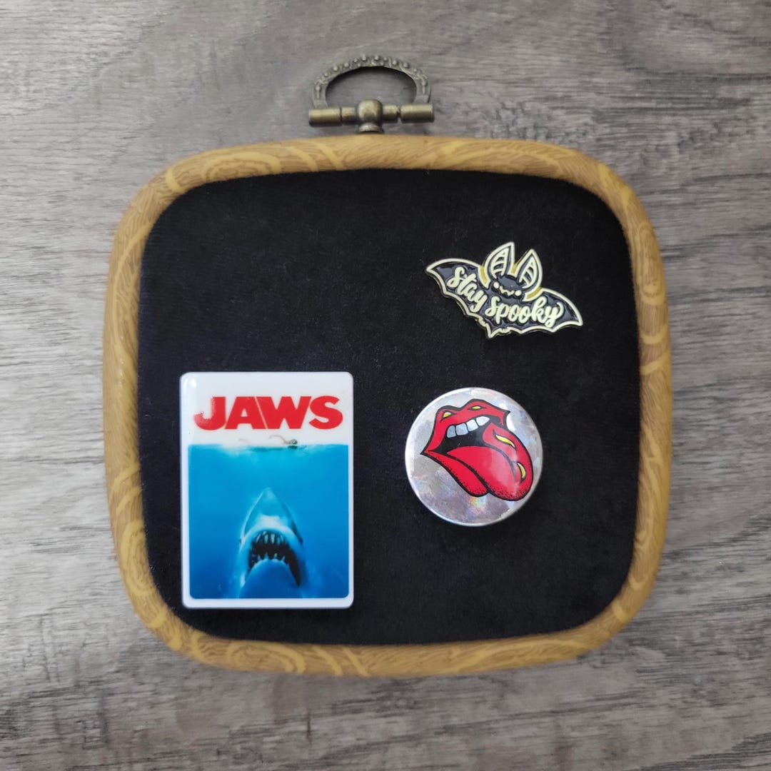Small Square Pin Board . Black Velour . Unique Enamel Pin Collector ...