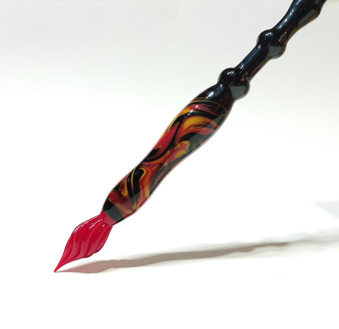 Glass Dip Pen With Fire Pattern Made of Murano and Lauscha Glass ...