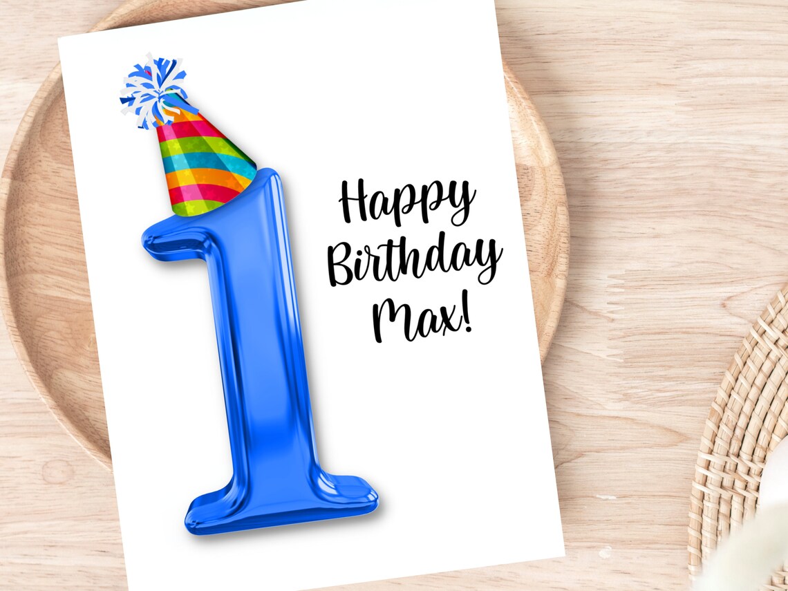 Personalized Birthday Card for Boy, Birthday Boy Card, 1st Birthday ...