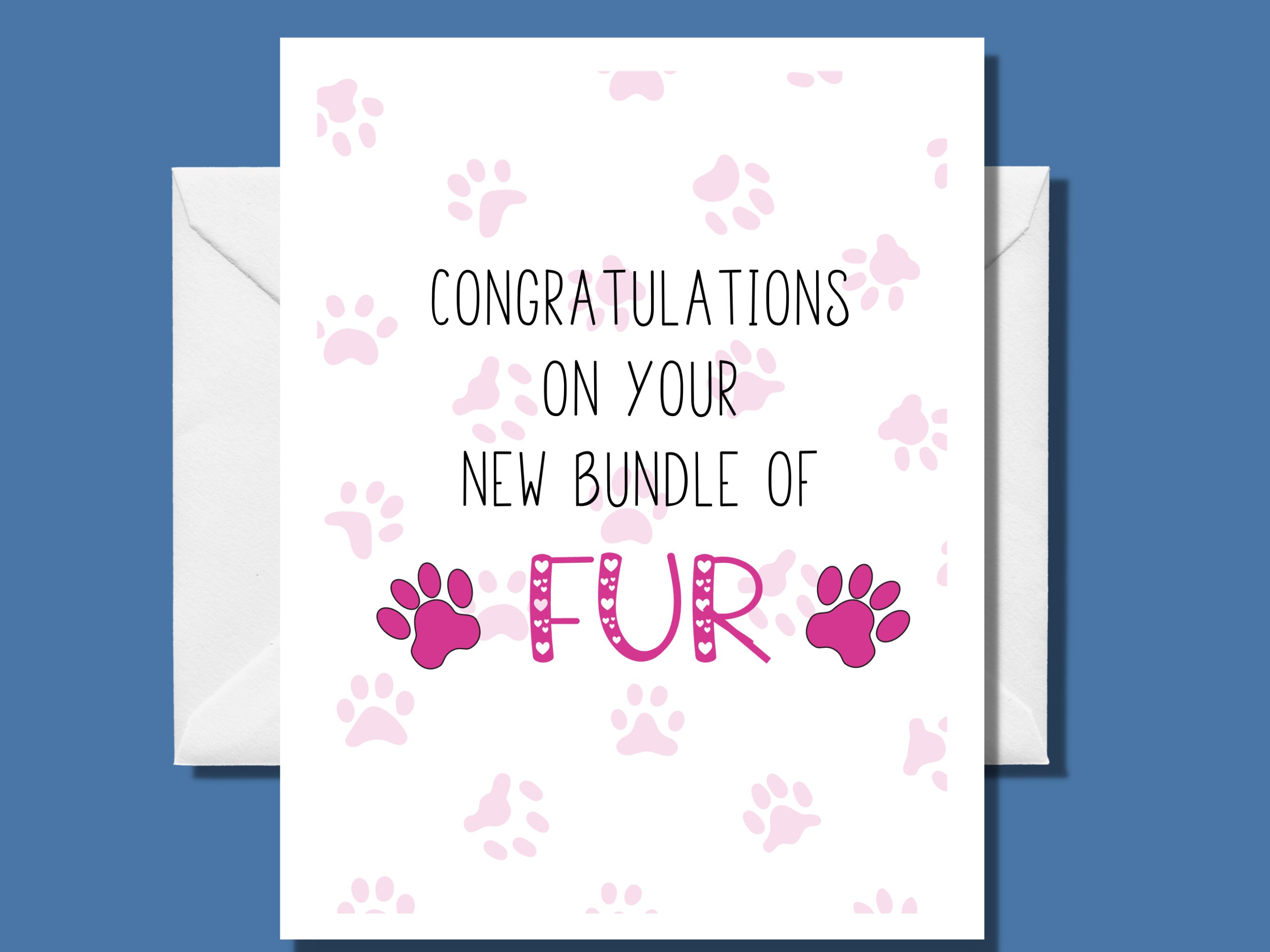 New Puppy Gift for Dog Lover, Fur Baby Card, Congratulations on Puppy ...