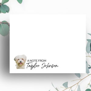 Dog Note Cards With Pet Portrait, Personalized Dog Not Card Set, Custom ...