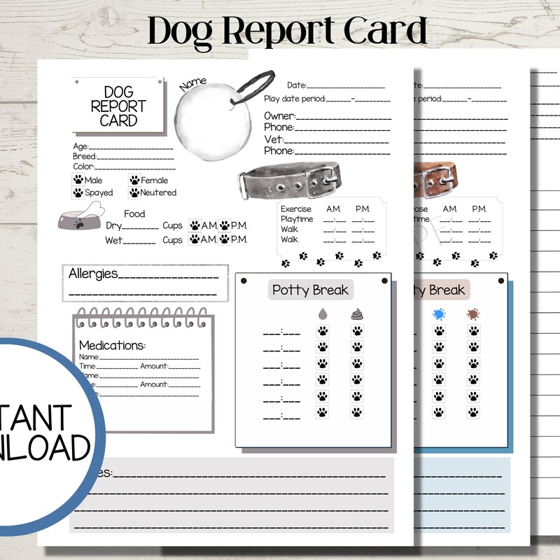 Dog Report Card - Etsy
