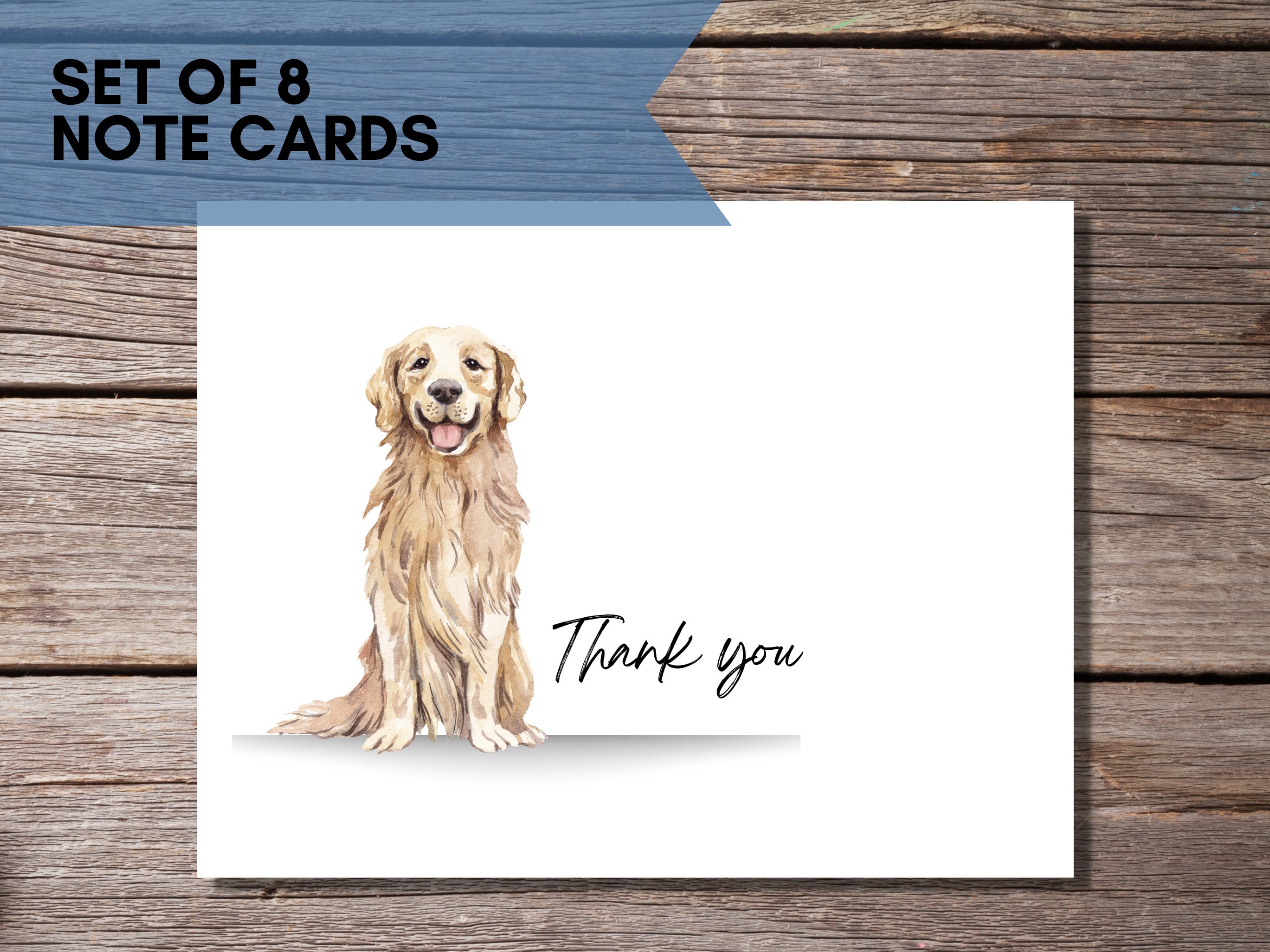 Golden Retriever Thank You Cards, Dog Greeting Cards, Golden Retriever ...
