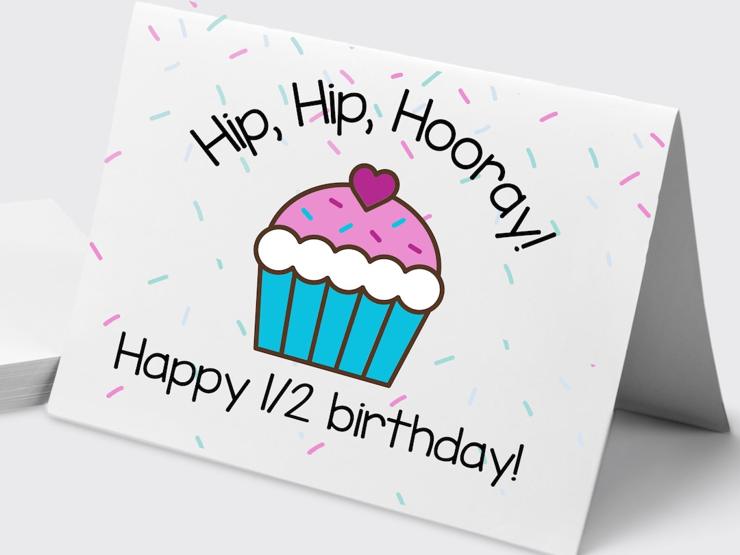 Half Birthday Card for Girl, Happy Half Birthday, Celebrate 1/2 ...