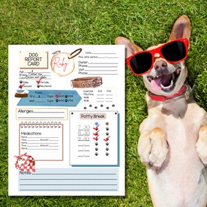 Pet Report Card for Pet Sitter Business, Printable Dog Sitter Note ...