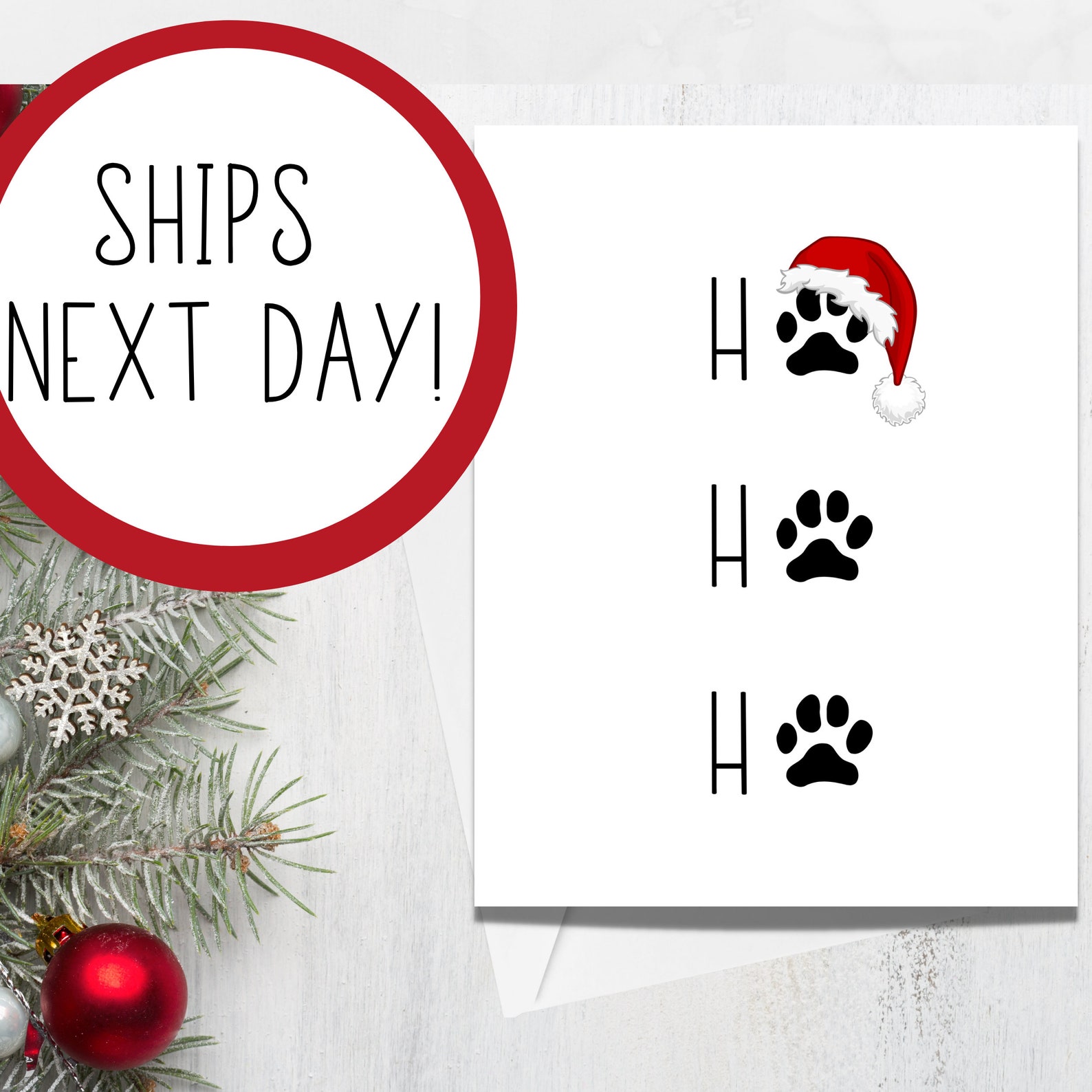 Christmas Card for Dog Lovers, Dog Christmas Greeting Card, Note Cards ...