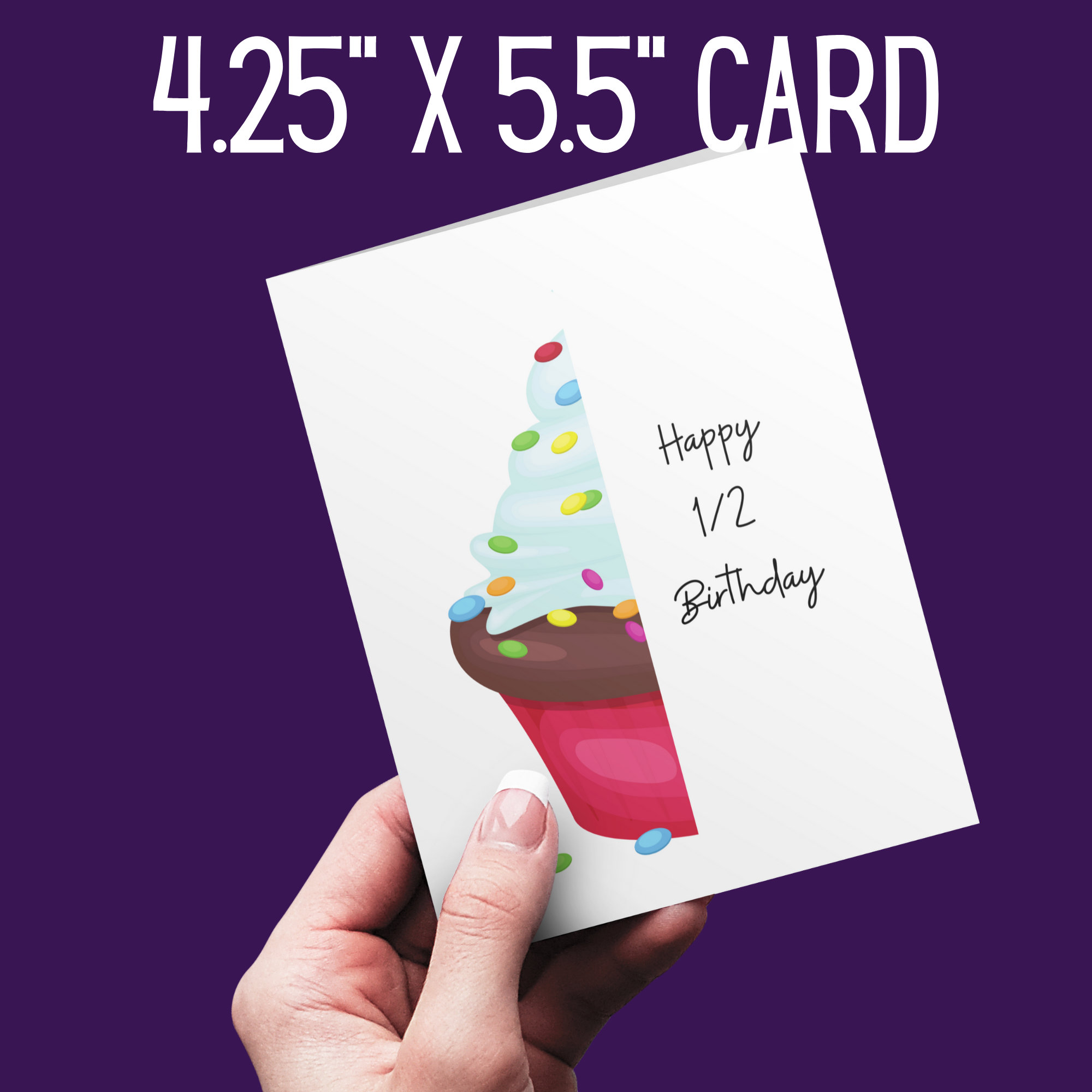 Half Birthday Card, Happy Half Birthday, Celebrate 1/2 Birthday With ...