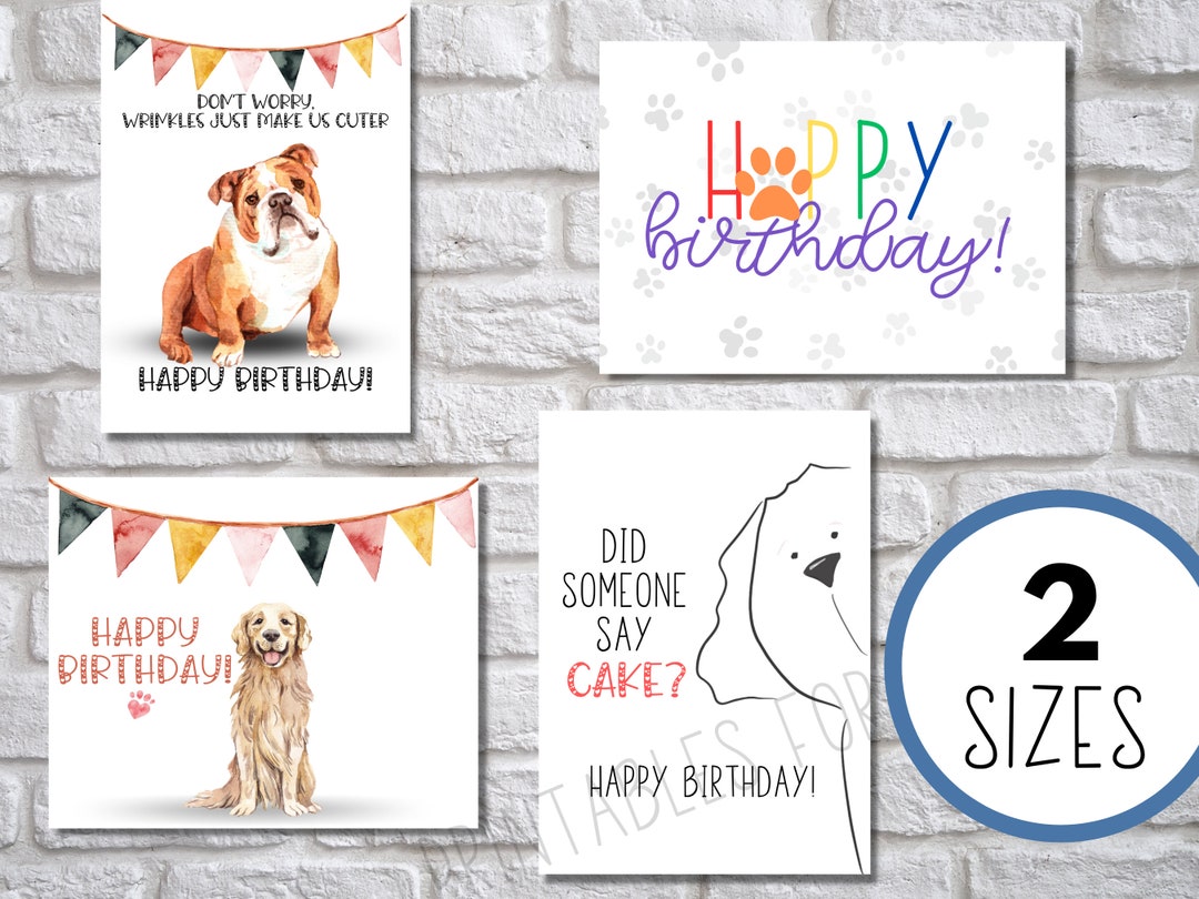 Printable Dog Birthday Card, Printable Birthday Card Funny, Last Minute ...
