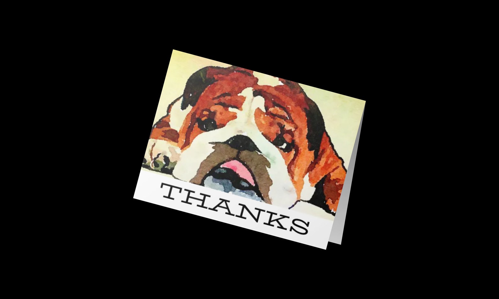 Bulldog Thank You Note Card or Note Card Set Dog Thank You | Etsy