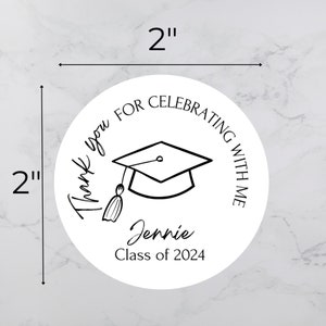 Personalized Graduation Sticker, Grad Thank You, Graduation Decoration ...