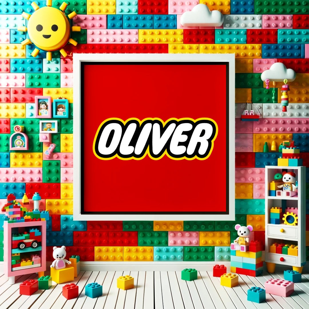 Printable Name Sign for Building Block Birthday Party / - Etsy