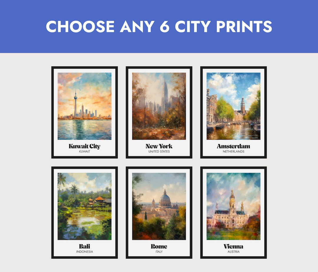 Custom Set of 3 City Prints Set of Three City Prints Any 3 - Etsy