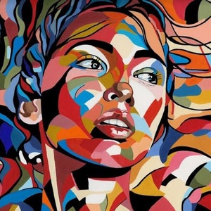 Portrait of Beautiful Woman, Large Woman Art, Contemporary and ...