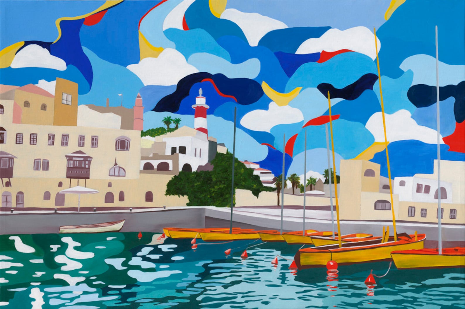 Colorful Canvas Wall Art Israeli Art Living Room Canvas Wall - Etsy