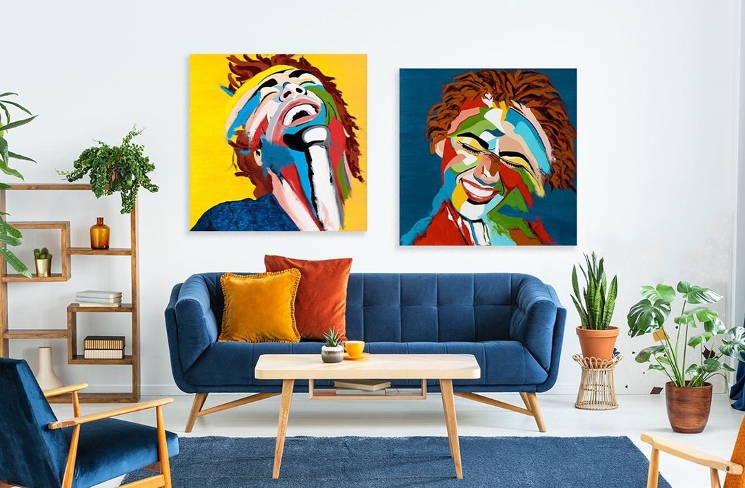 Happy People Canvas Print Set- Large Wall Art, Ready to Hang - Etsy