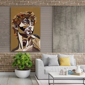 Wall Art Michelangelo's David, David Wall Art, Face of David Art ...