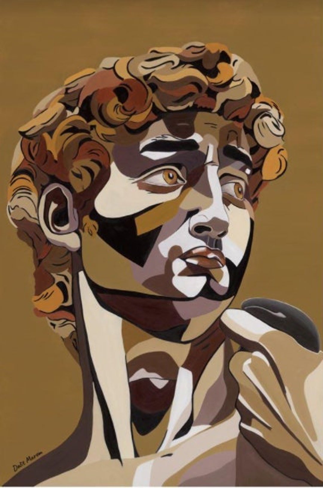 Wall Art Michelangelo's David, David Wall Art, Face of David Art ...