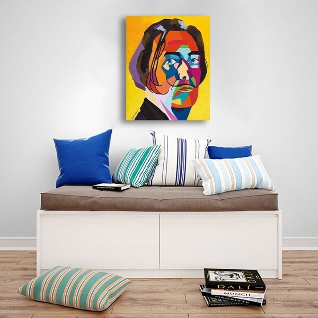 Salvador Dali Self Portrait Print, Yellow Background, Dali Wall Art ...