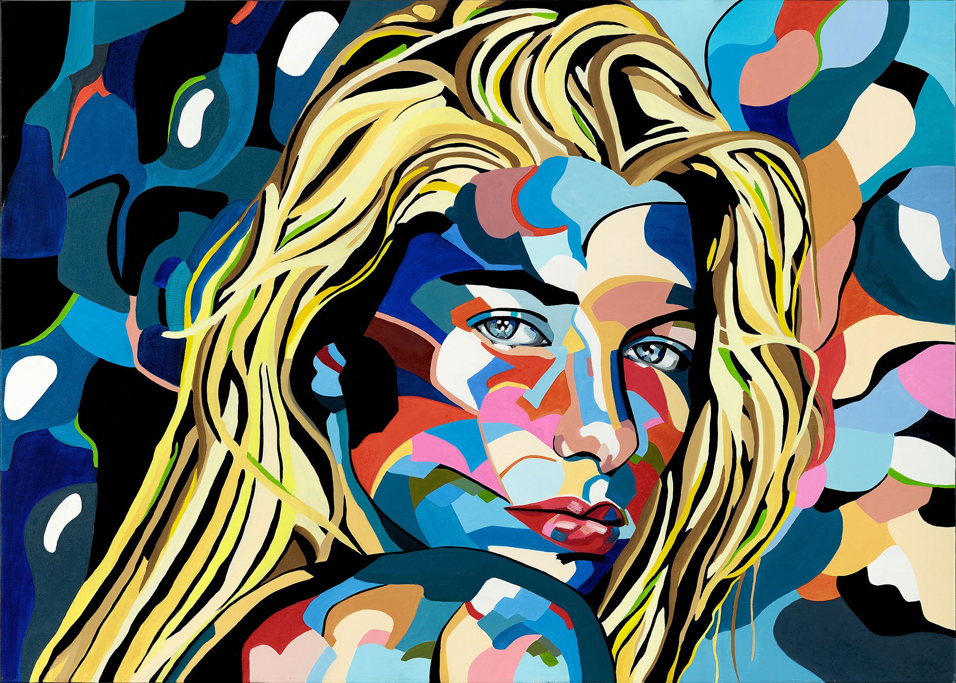 Large Woman Portrait Pop Art Canvas Bedroom Canvas Wall Art - Etsy