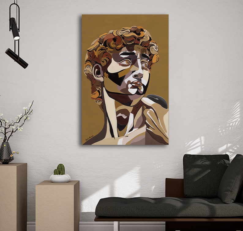 Wall Art Michelangelo's David, David Wall Art, Face of David Art ...