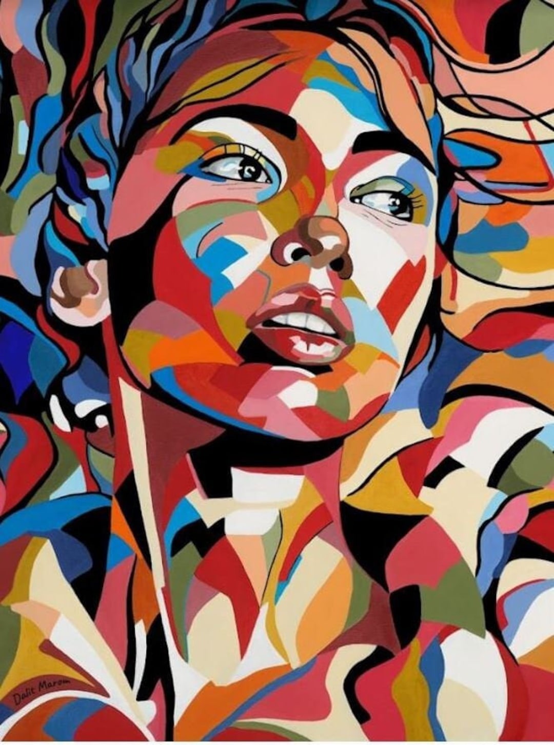 Portrait of Beautiful Woman, Large Woman Art, Contemporary and ...