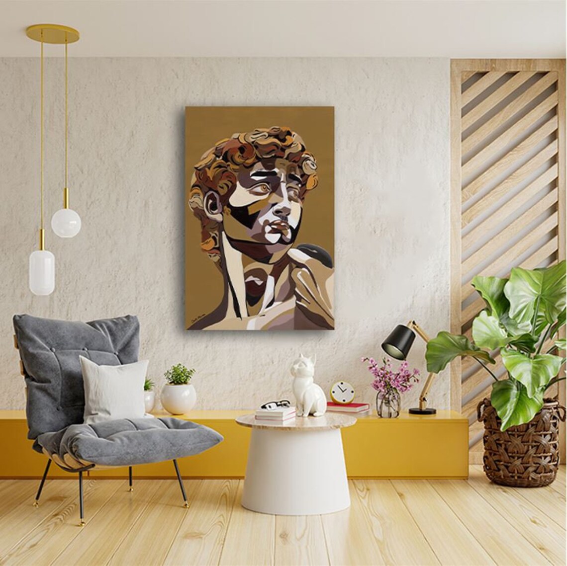 Wall Art Michelangelo's David David Wall Art Face of - Etsy