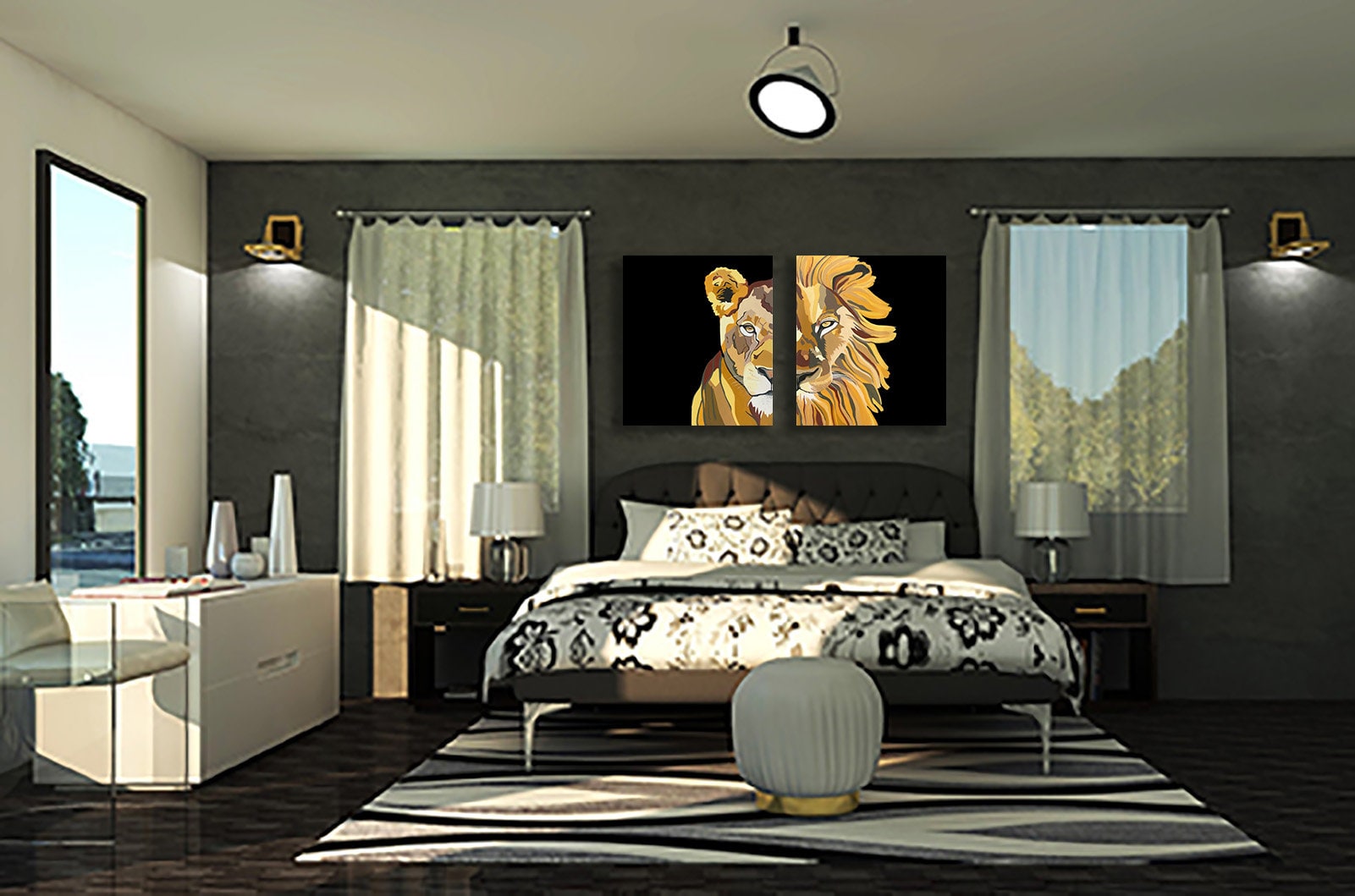 Canvas Art Set of 2, Wall Art Set of 2, Bedroom Canvas Wall Art, Modern ...