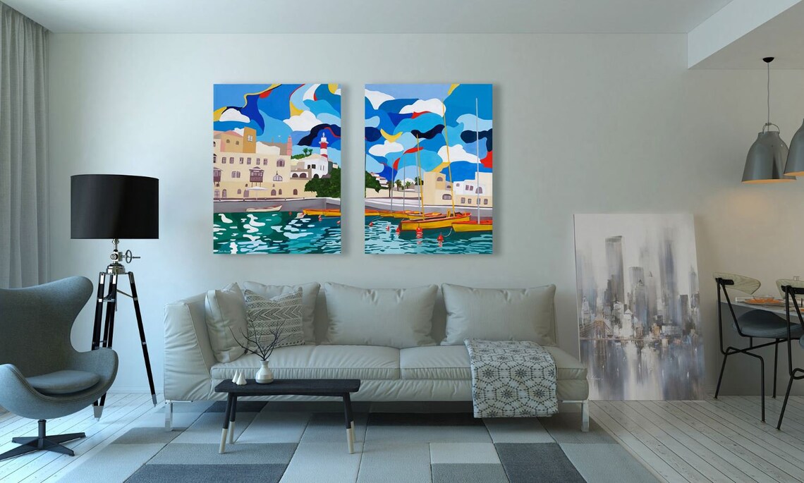 Israeli Art City Print Wall Art Pop Art Print Painting | Etsy