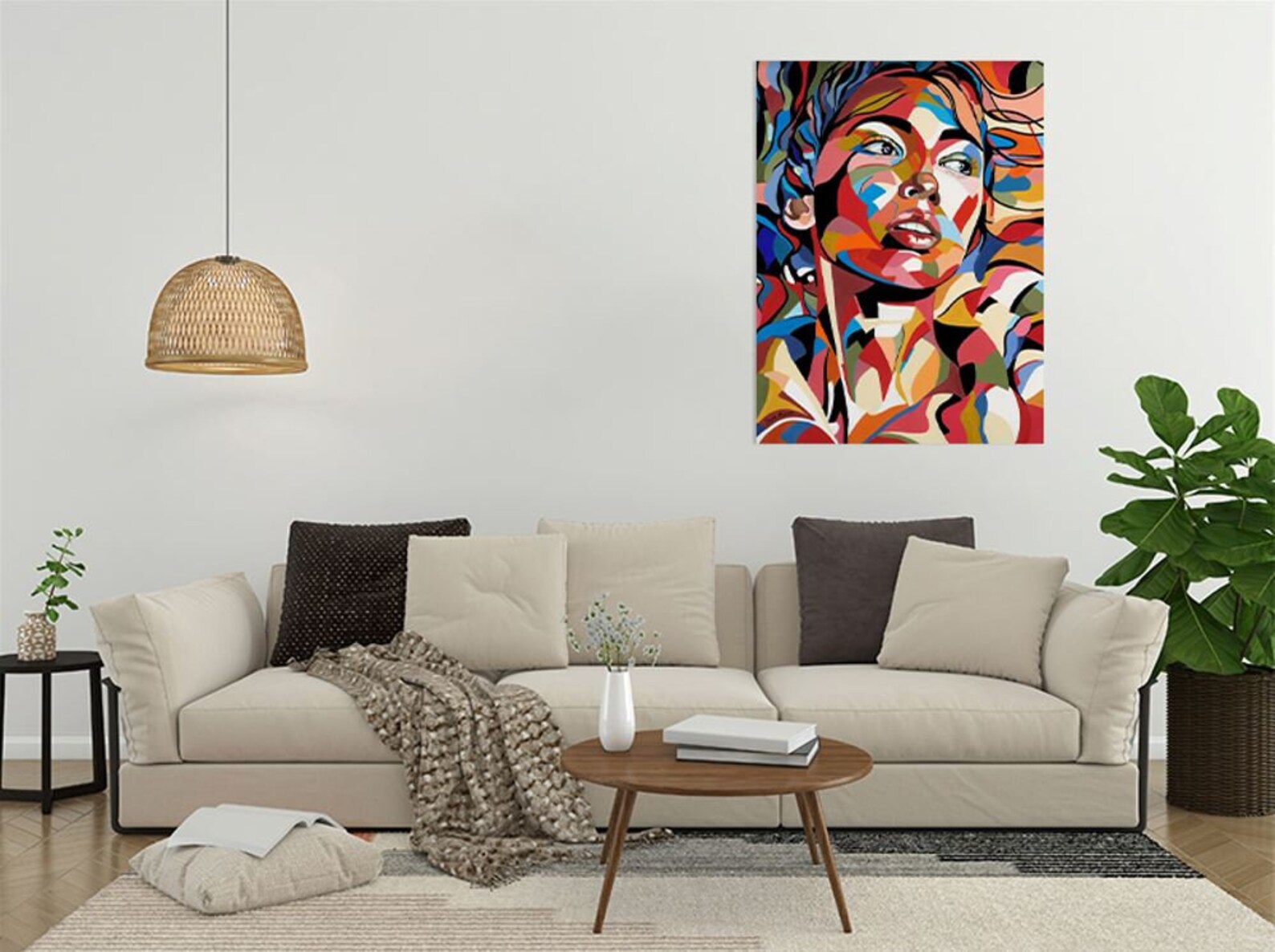 Portrait of Beautiful Woman, Large Woman Art, Contemporary and ...
