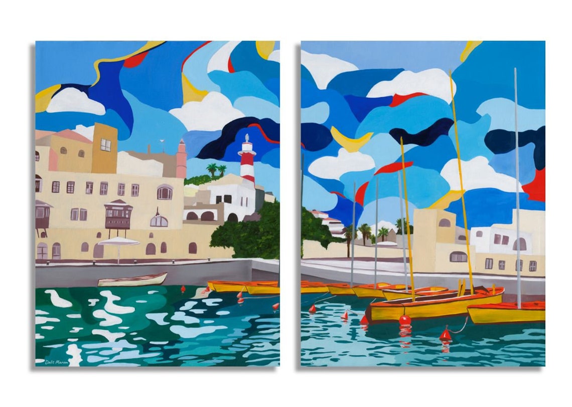 Israeli Art City Print Wall Art Pop Art Print Painting | Etsy