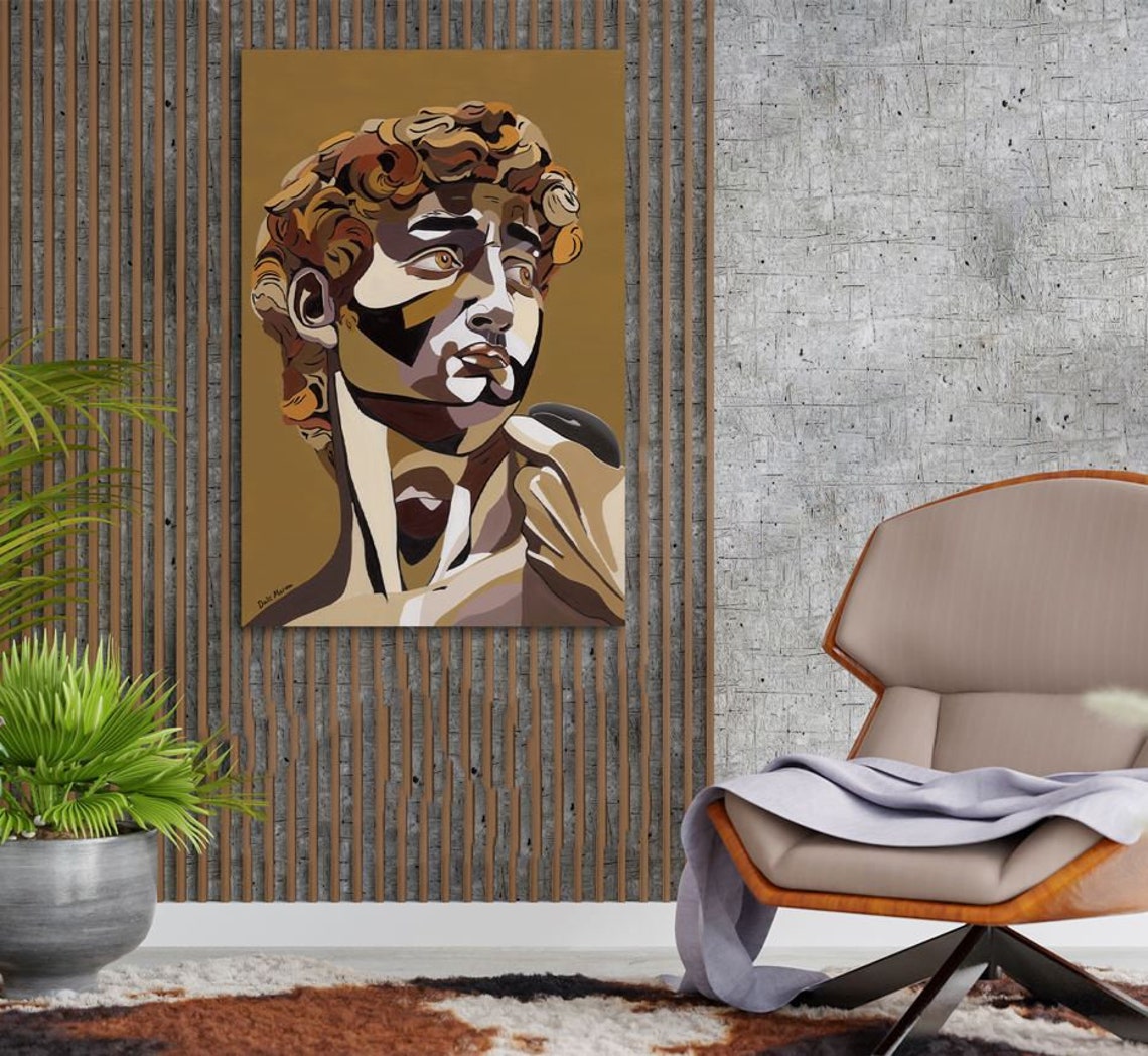 Wall Art Michelangelo's David David Wall Art Face of - Etsy