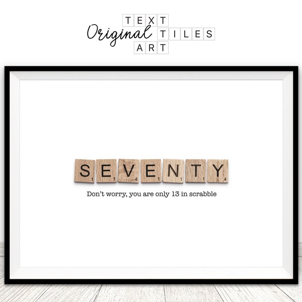 70 is Only 13 in Scrabble - Etsy