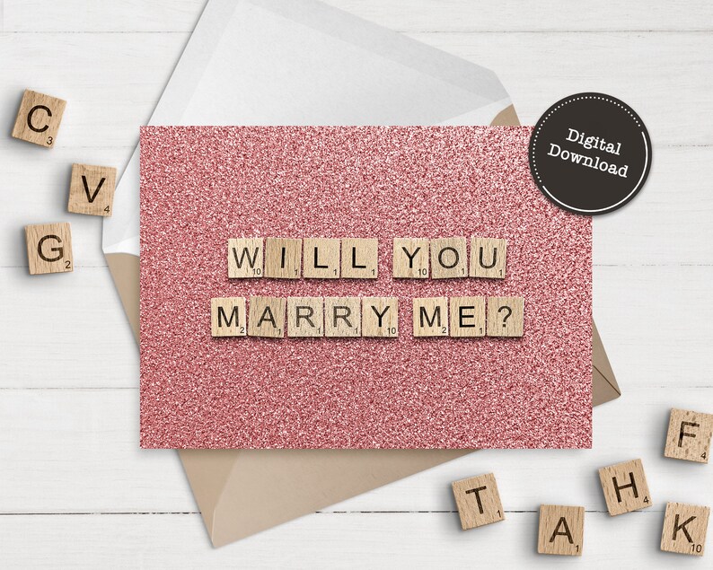 Marriage Proposal Card Downloadable Prints Will You Marry | Etsy