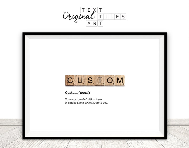 Scrabble Custom Definition Printable Wall Art Definition | Etsy