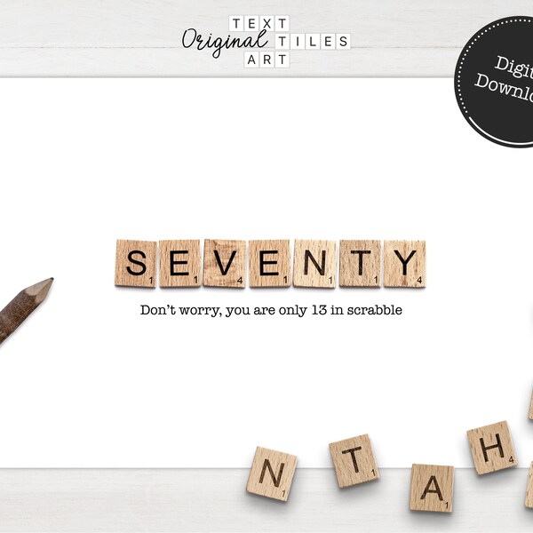 70 is Only 13 in Scrabble - Etsy