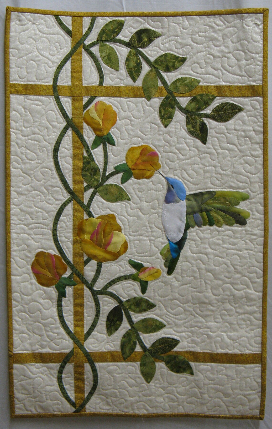Yellow Rose and Hummingbird - Etsy