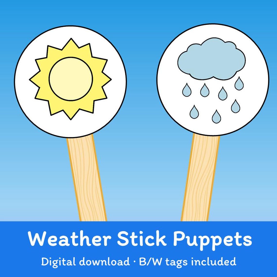 Printable Weather Popsicle Stick Puppets - Etsy