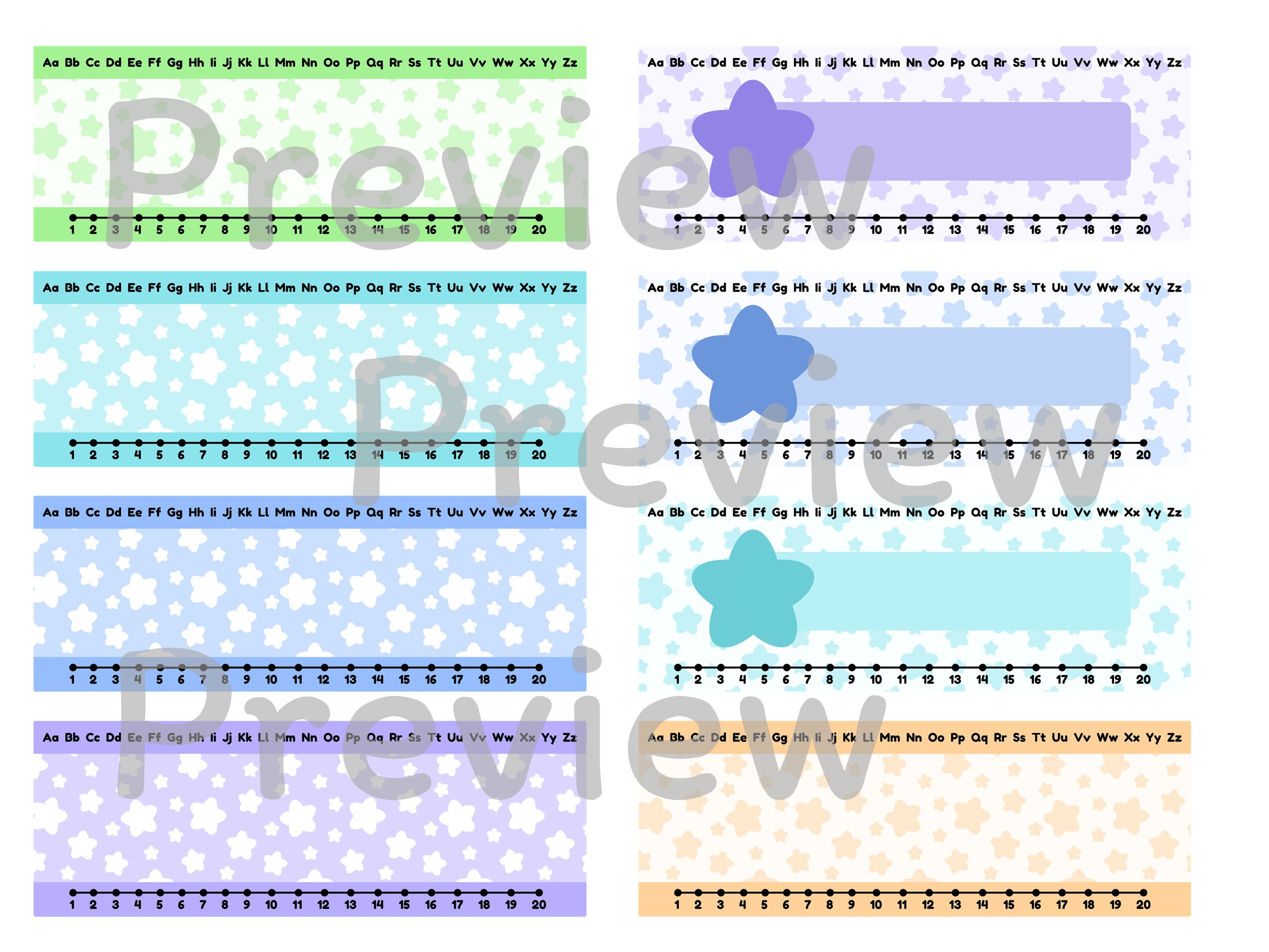 Editable Pastel Star Desk Name Tags - Etsy