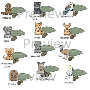 Editable Australian Animal Name Tags - Etsy
