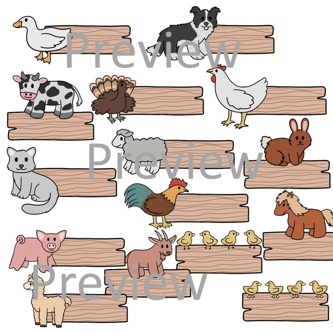 Editable Farm Animal Name Tags - Etsy