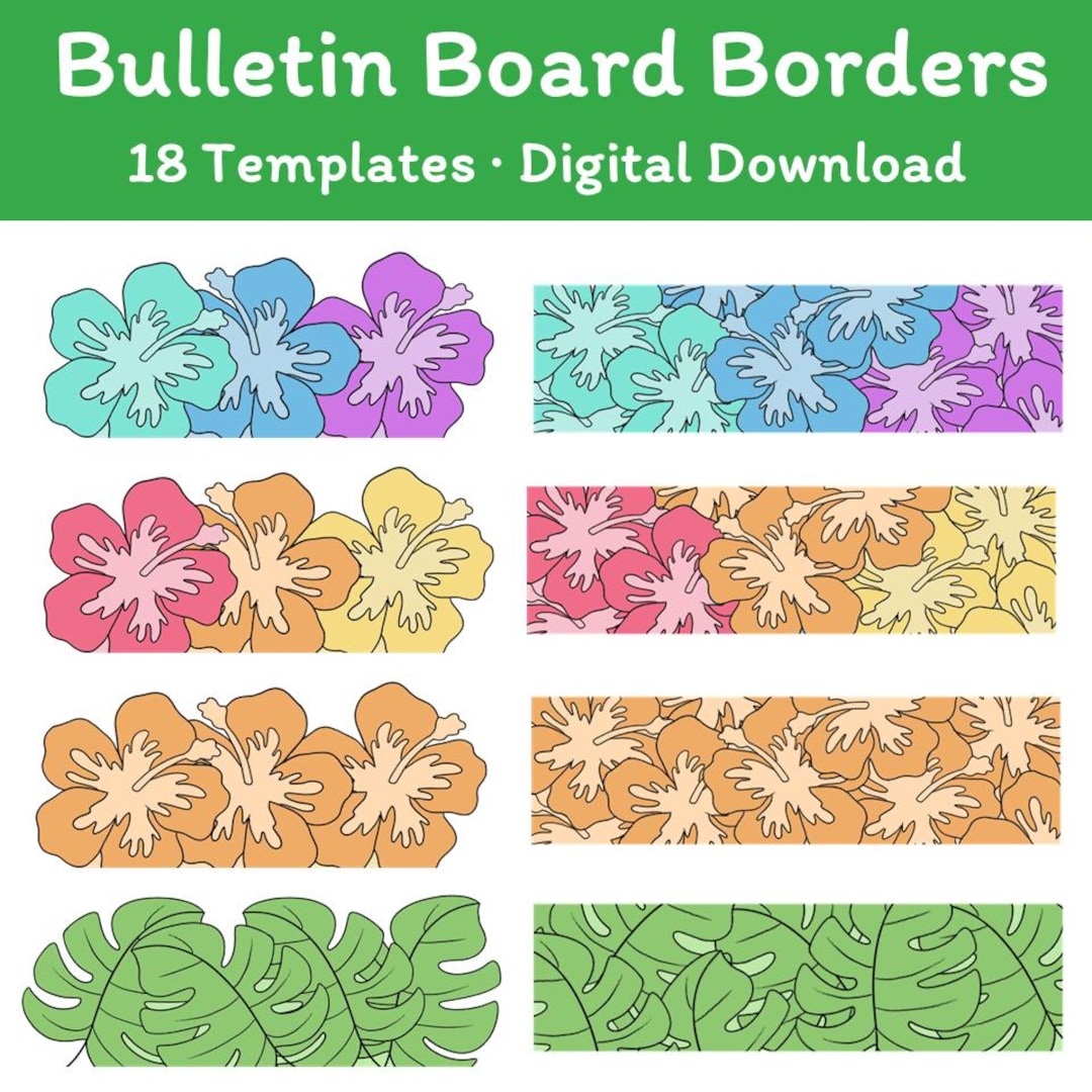 Tropical Bulletin Board Borders | Classroom Decor | Tropical Leaves ...
