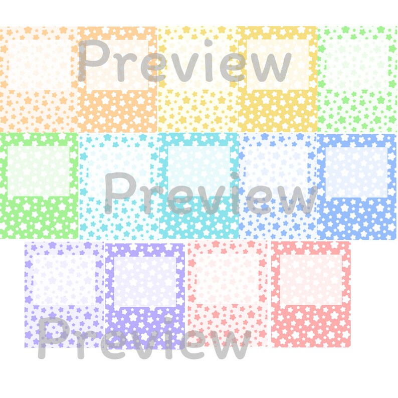 Editable Pastel Star Binder and Spine Covers - Etsy