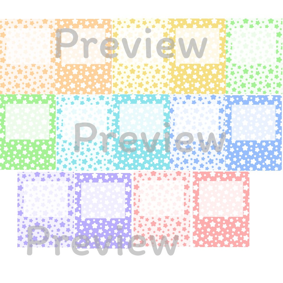 Editable Pastel Star Binder and Spine Covers - Etsy