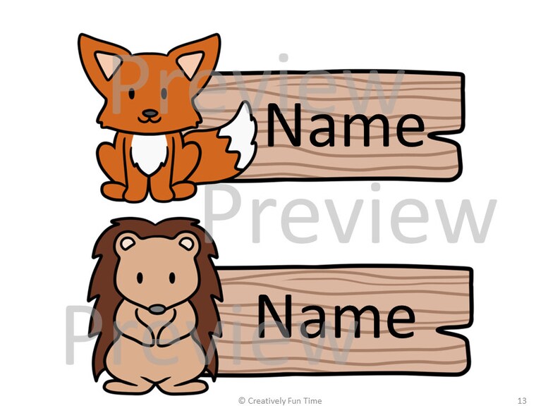 Editable Woodland Animal Name Tags: Printable Classroom Decor (digital ...