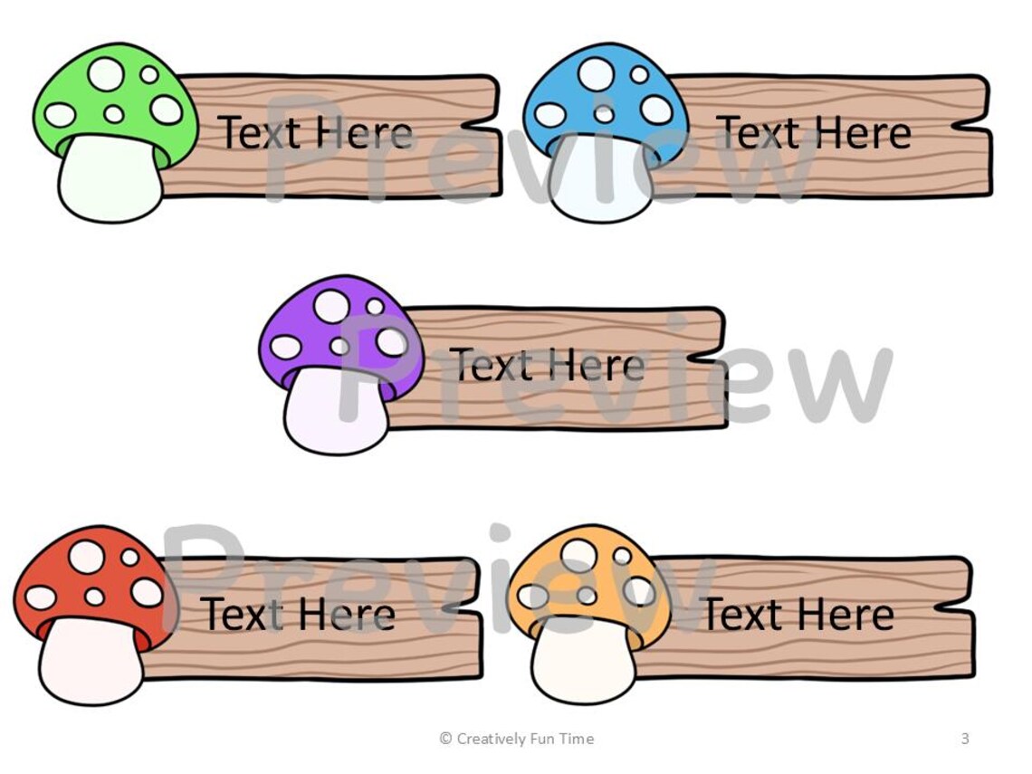 Editable Mushroom Name Tags - Etsy